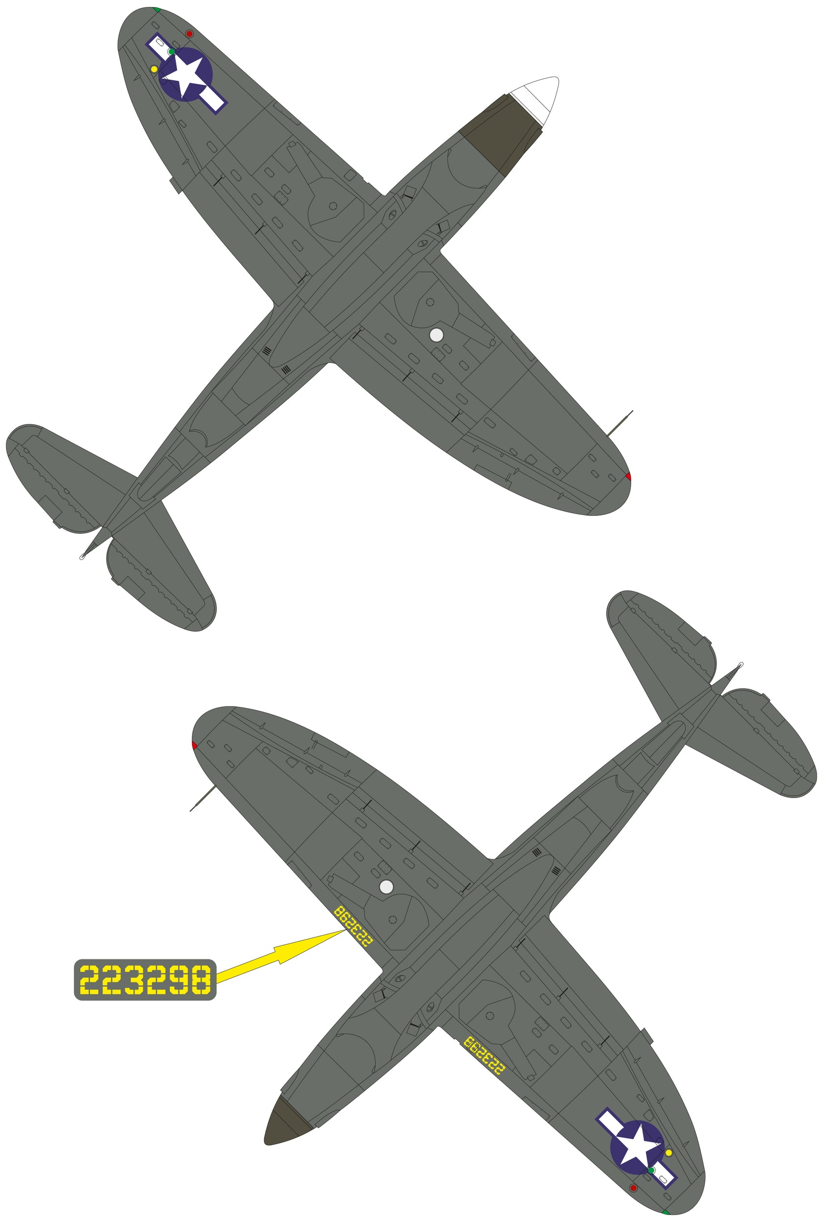 Republic XP-47H conversion set for Tamiya kit P-47D Thunderbolt «Razor ...