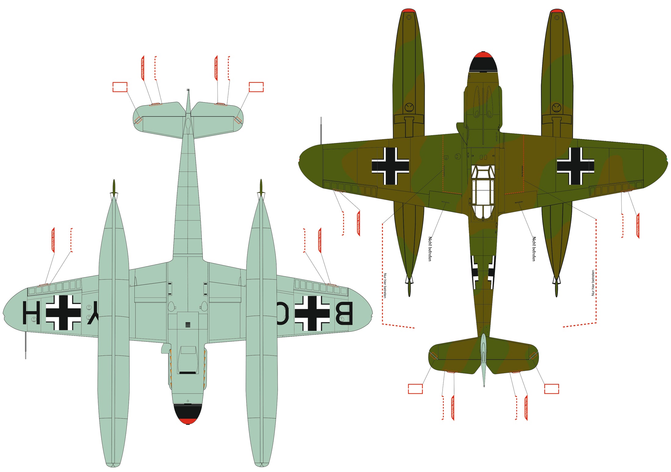Messerschmitt Bf 109W 1/48 scale Conversion set for Eduard kit Bf 109F ...