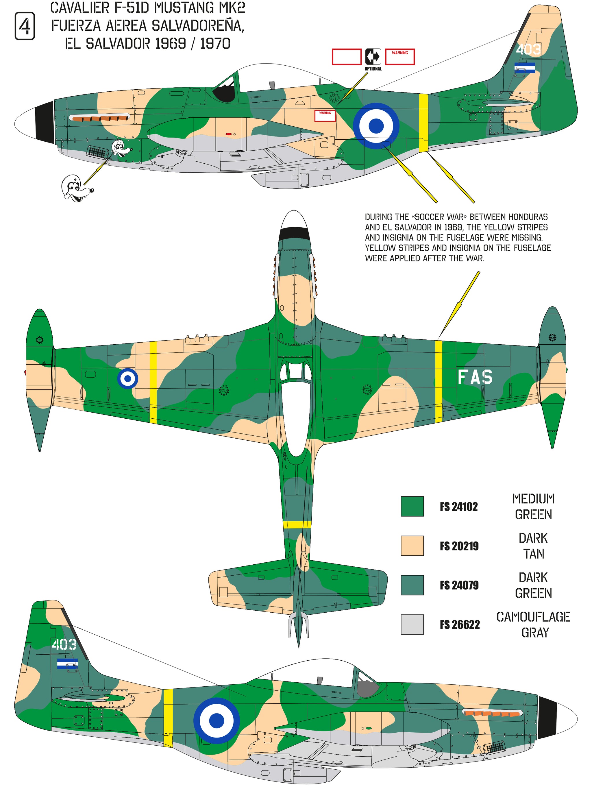 Cavalier F-51D Mustang / Mustang Mk 2 conversion 1/32 set for Tamiya k ...